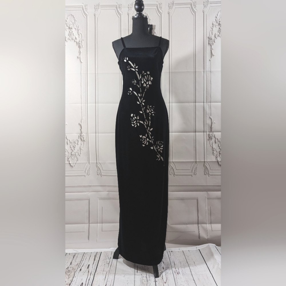 Vintage Velvet Y2k Cutout Maxi Dress 11/12 - Gem